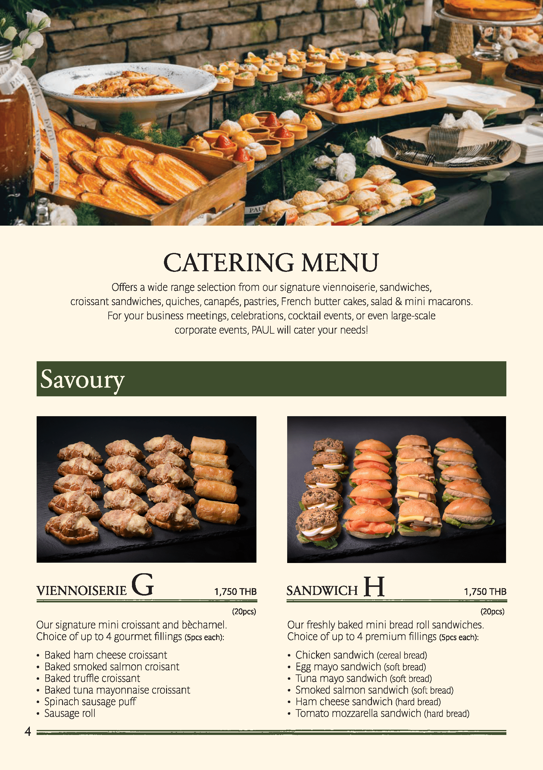 PAUL Catering menu, Snack box, - paulthailand