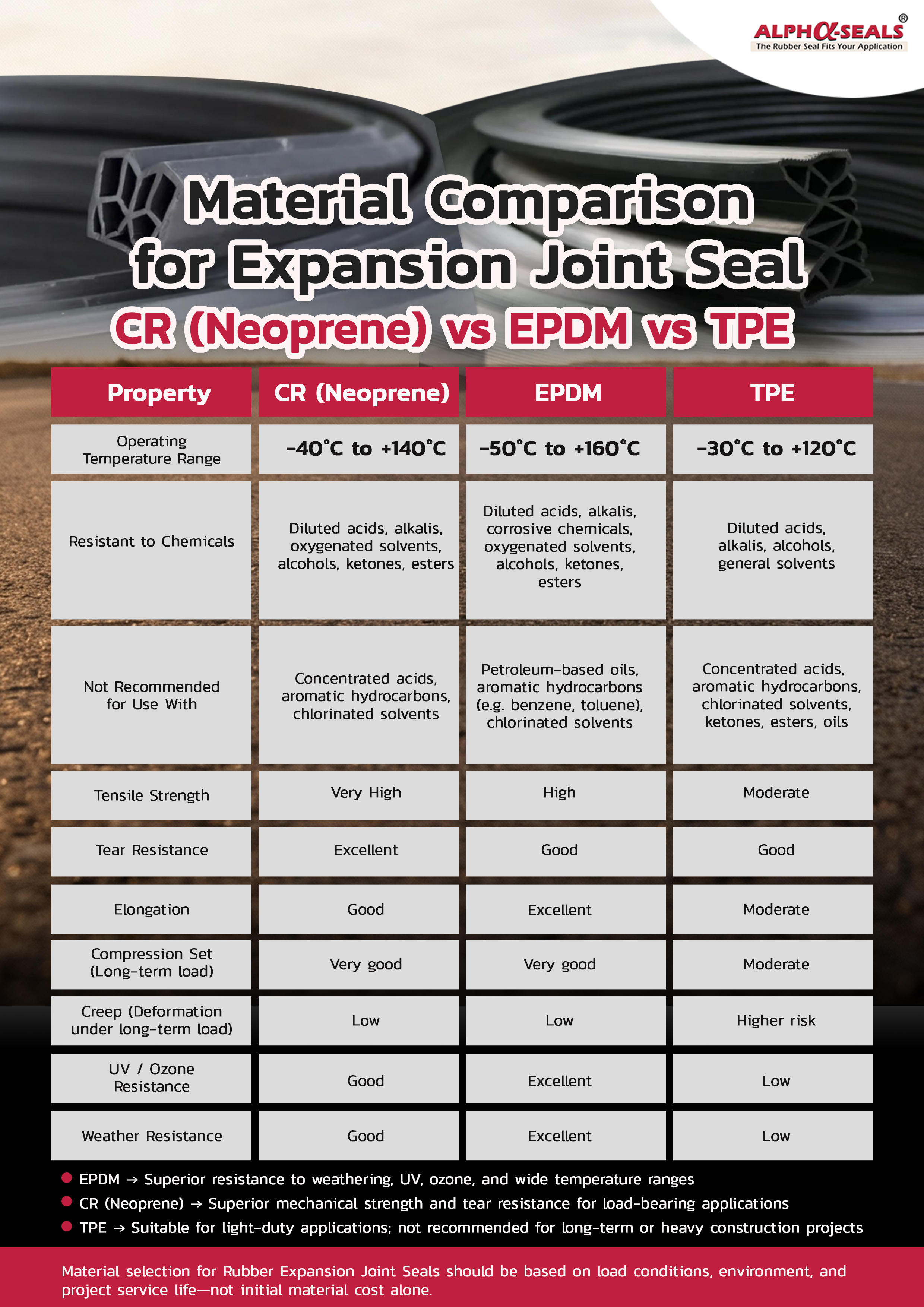 Rubber Expansion Joint Seal for Structural Movement Control