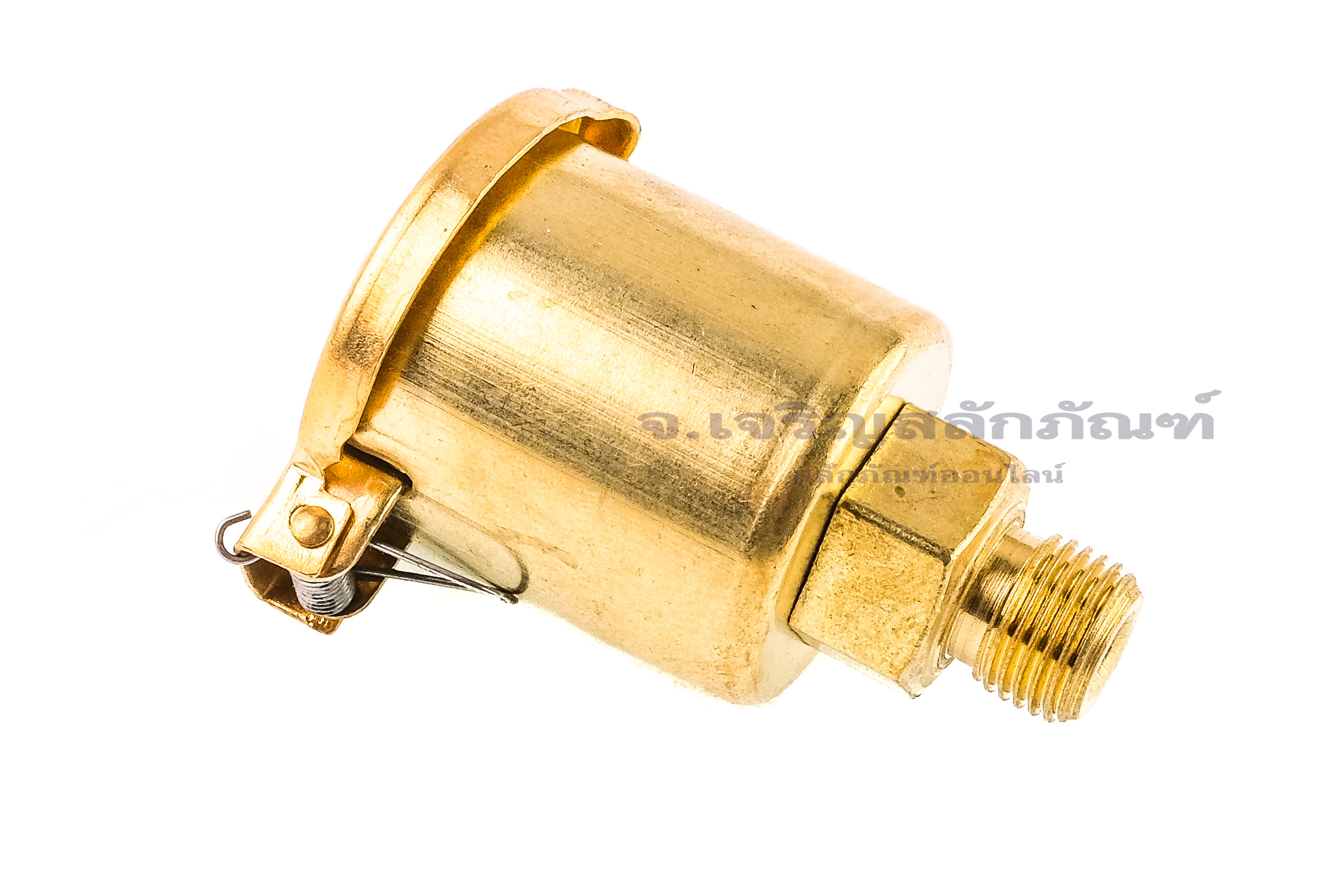 กาหยอดน้ำมัน ฝาสปริง ทองเหลือง แบบตรง Spring Grease Oil Cup ความโตถ้วย ...