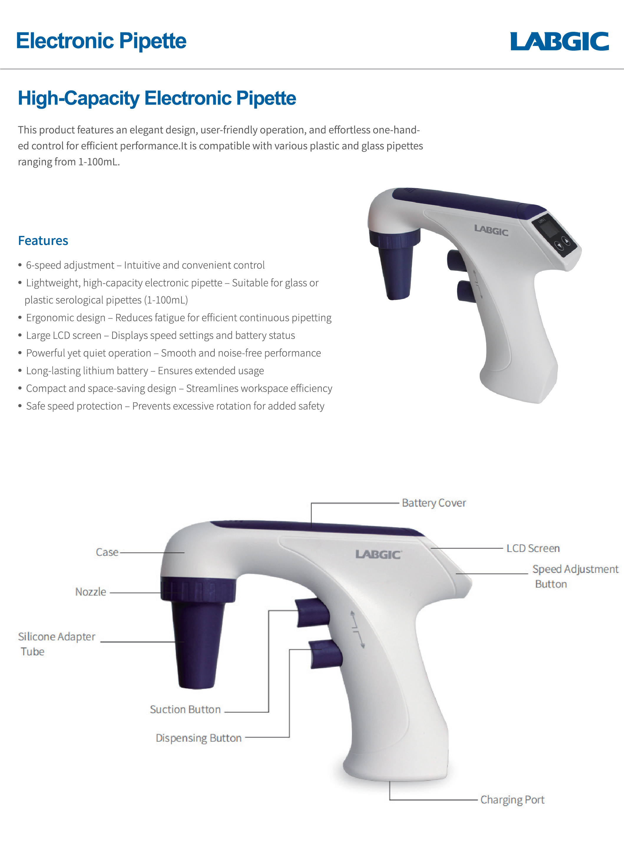 High-Capacity Electronic Pipette