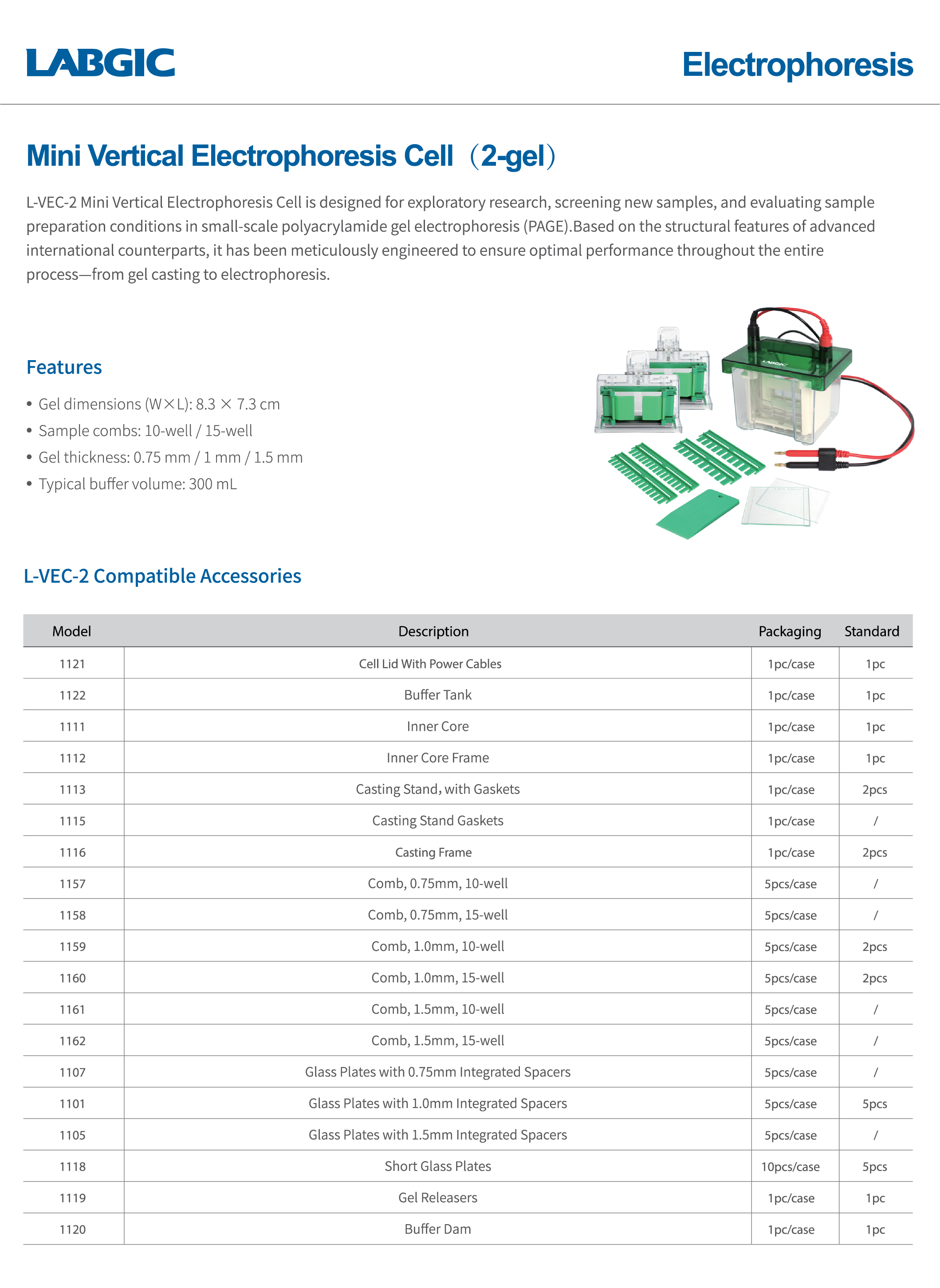 Mini Vertical Electrophoresis Cell (2-gel)