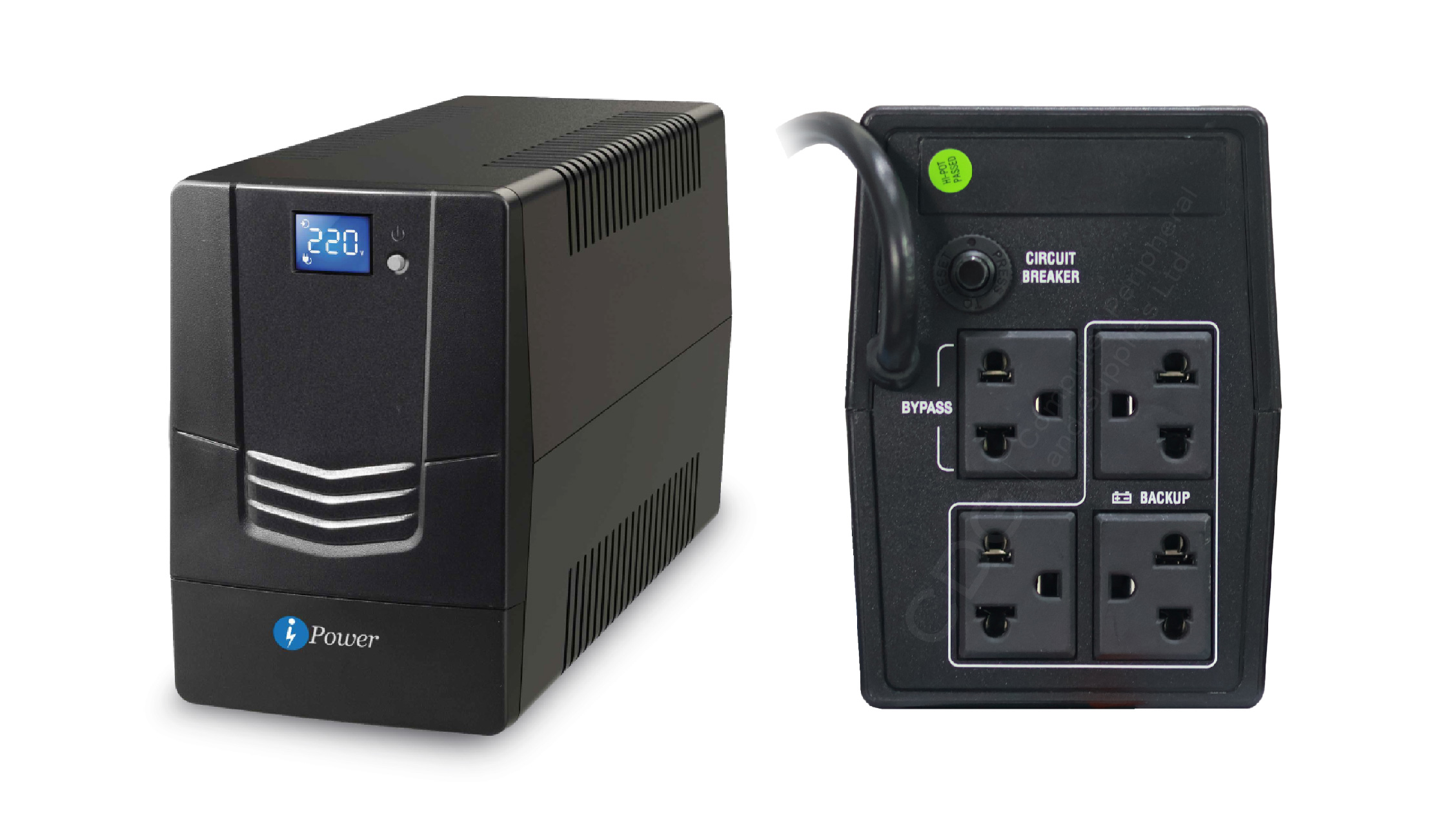 เครื่องสำรองไฟ UPS iPower ICT-1000LCD กำลังไฟ 1000VA/600W