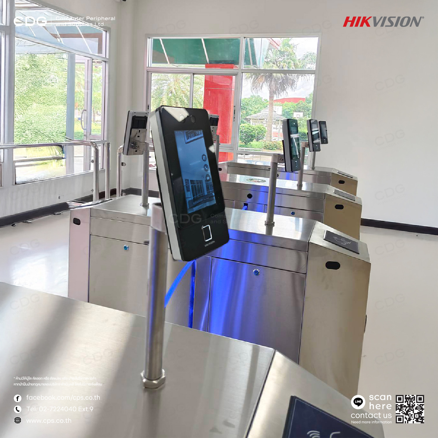 เครื่องสแกนใบหน้า และลายนิ้วมือ Hikvision DS-K1T342MFX-E1