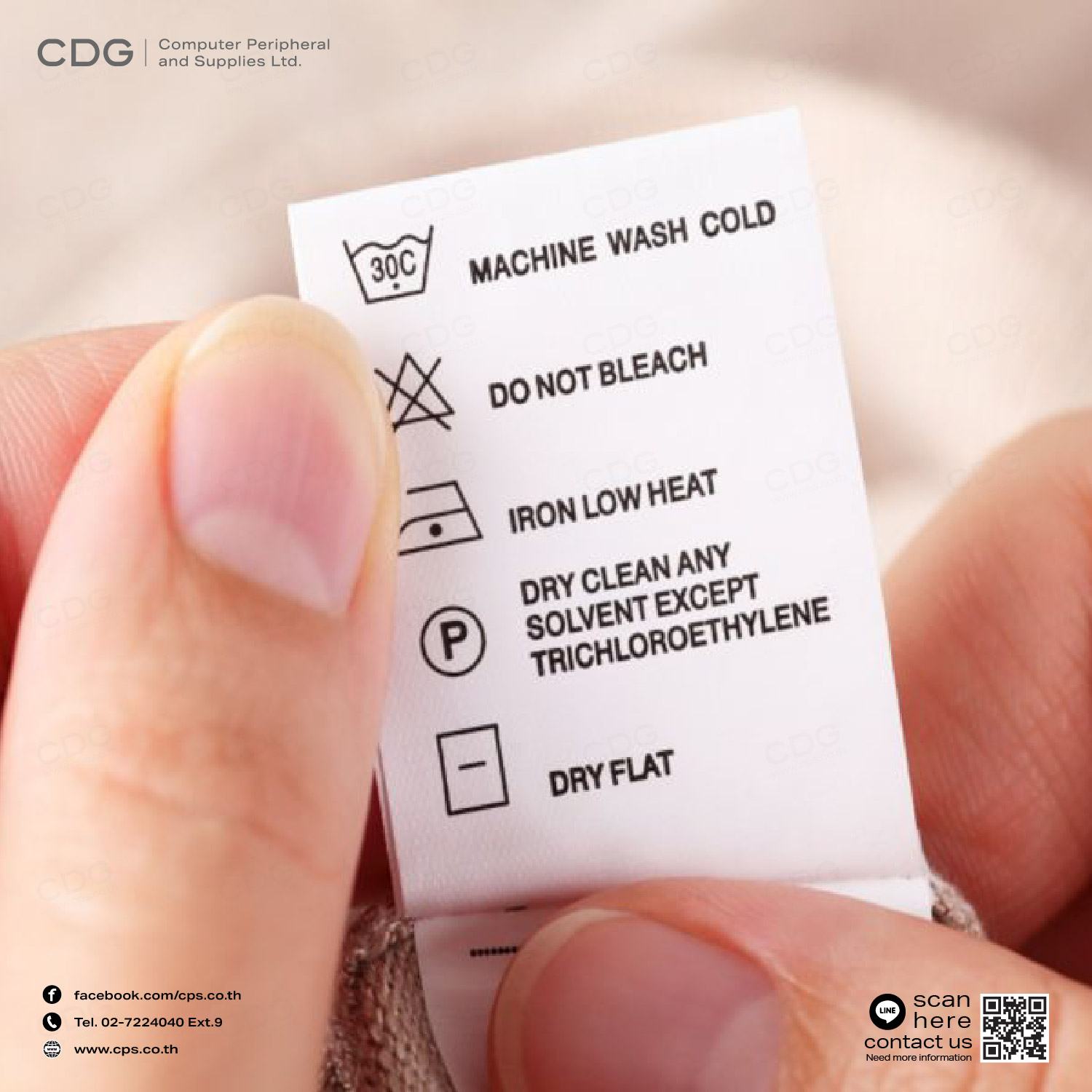 Care Label, Product label, (Nylon Fabric)