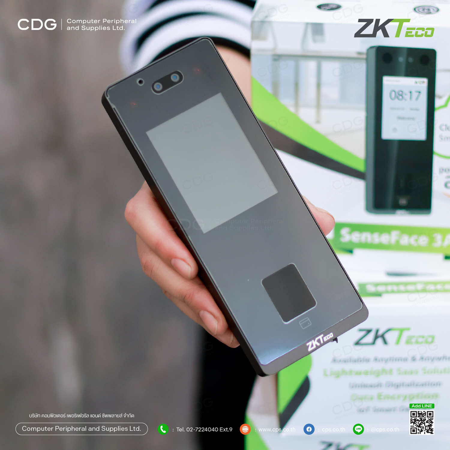 ZKTeco SenseFace 3A เครื่องควบคุมการเข้าออก (Access Control)