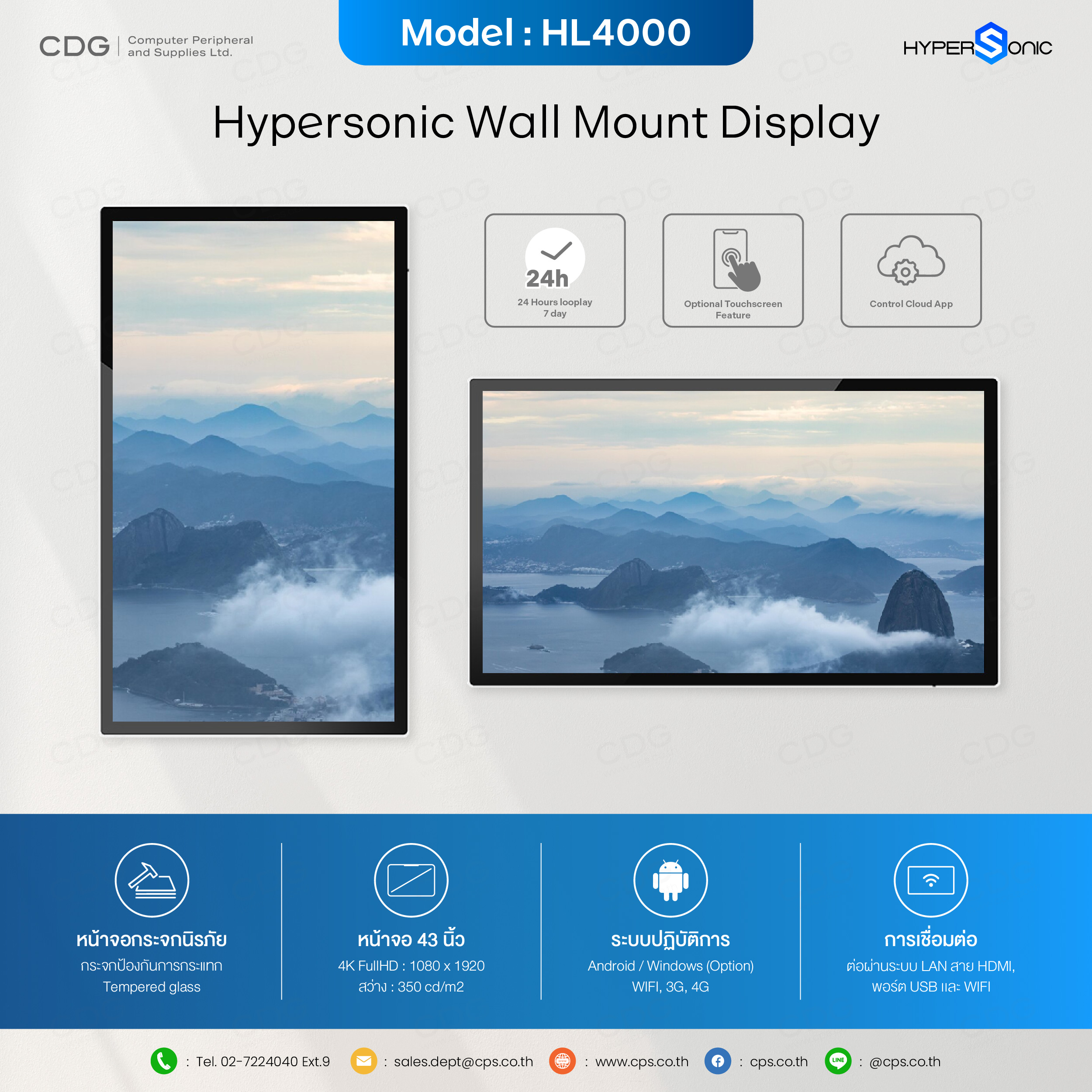 Hypersonic Model HL4000 (Wall Mount Advertising Display)