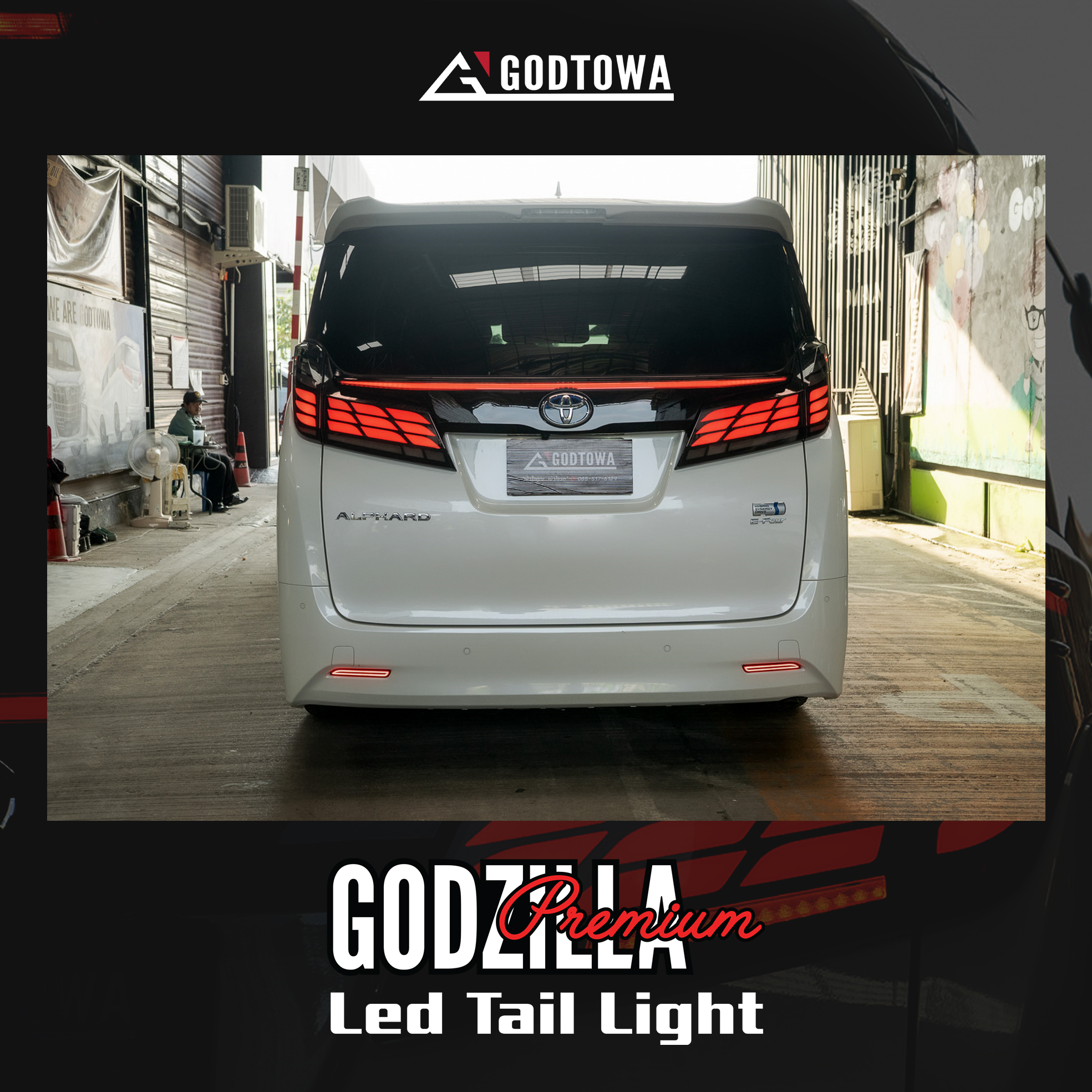 Godzilla Premium LED Tail Light ไฟท้ายแต่ง สำหรับรถยนต์ ALPHARD ...
