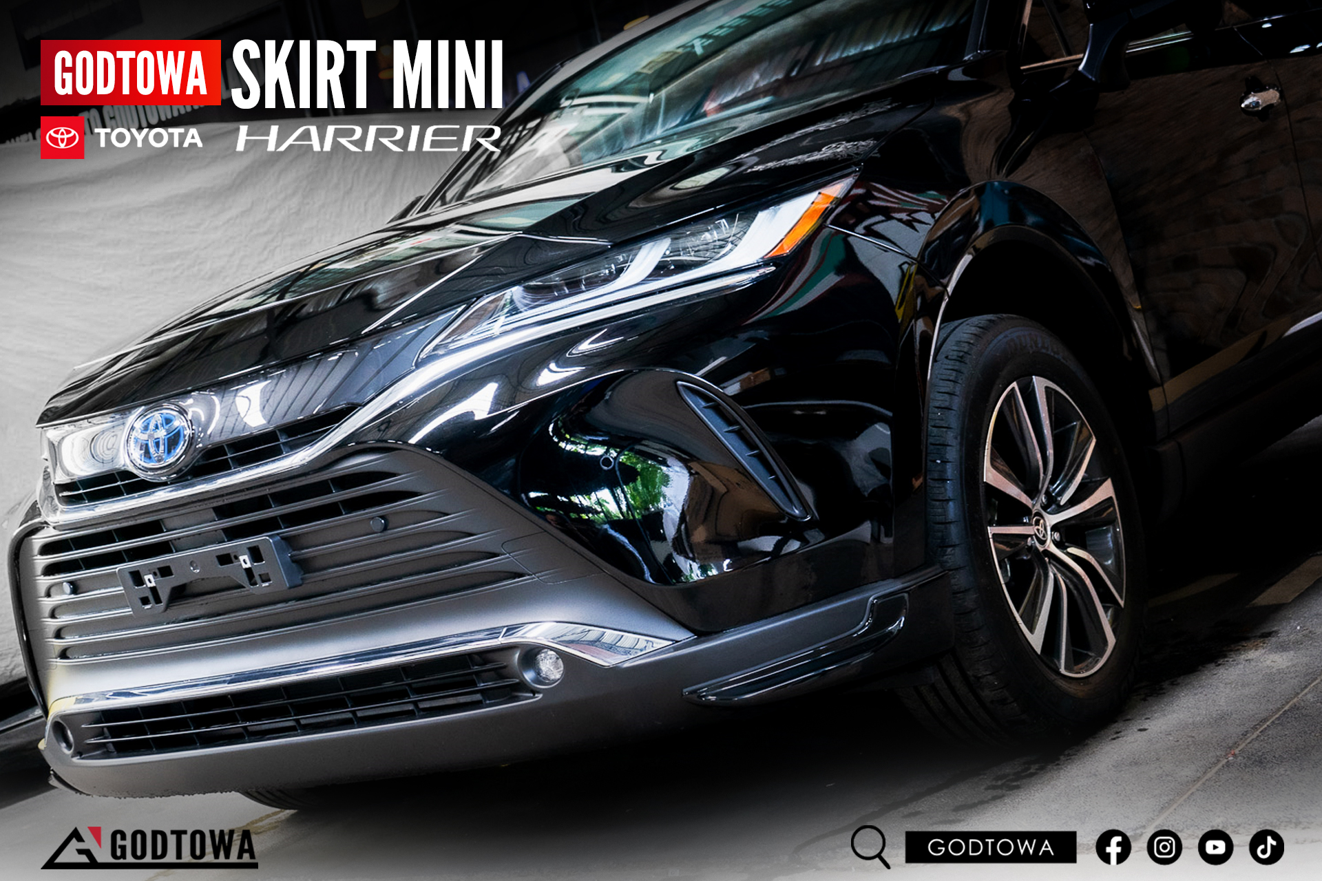 Skirt Mini ชุดแต่งสเกิร์ตหน้า-หลัง ตรงรุ่นรถยนต์ Harrier