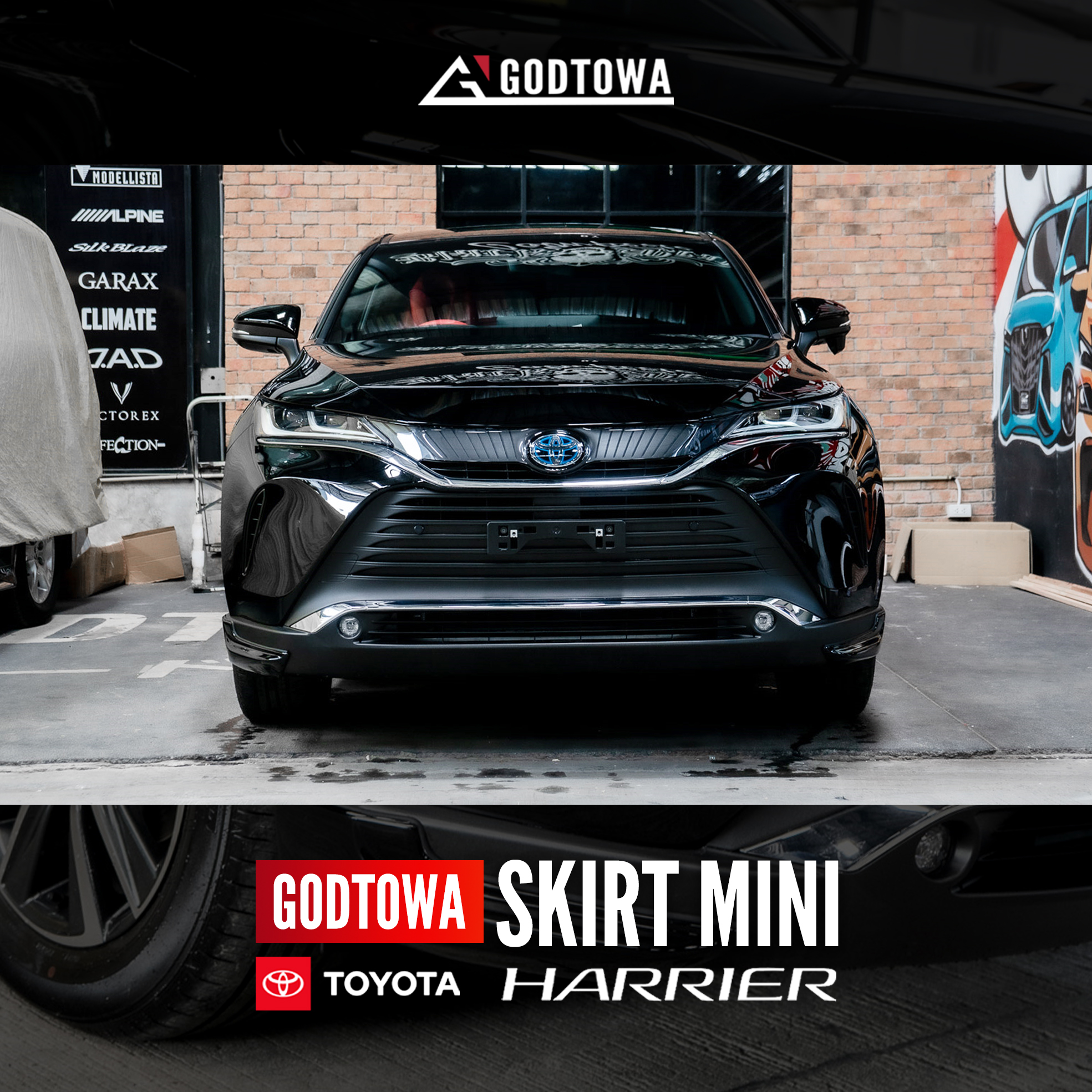 Skirt Mini ชุดแต่งสเกิร์ตหน้า-หลัง ตรงรุ่นรถยนต์ Harrier