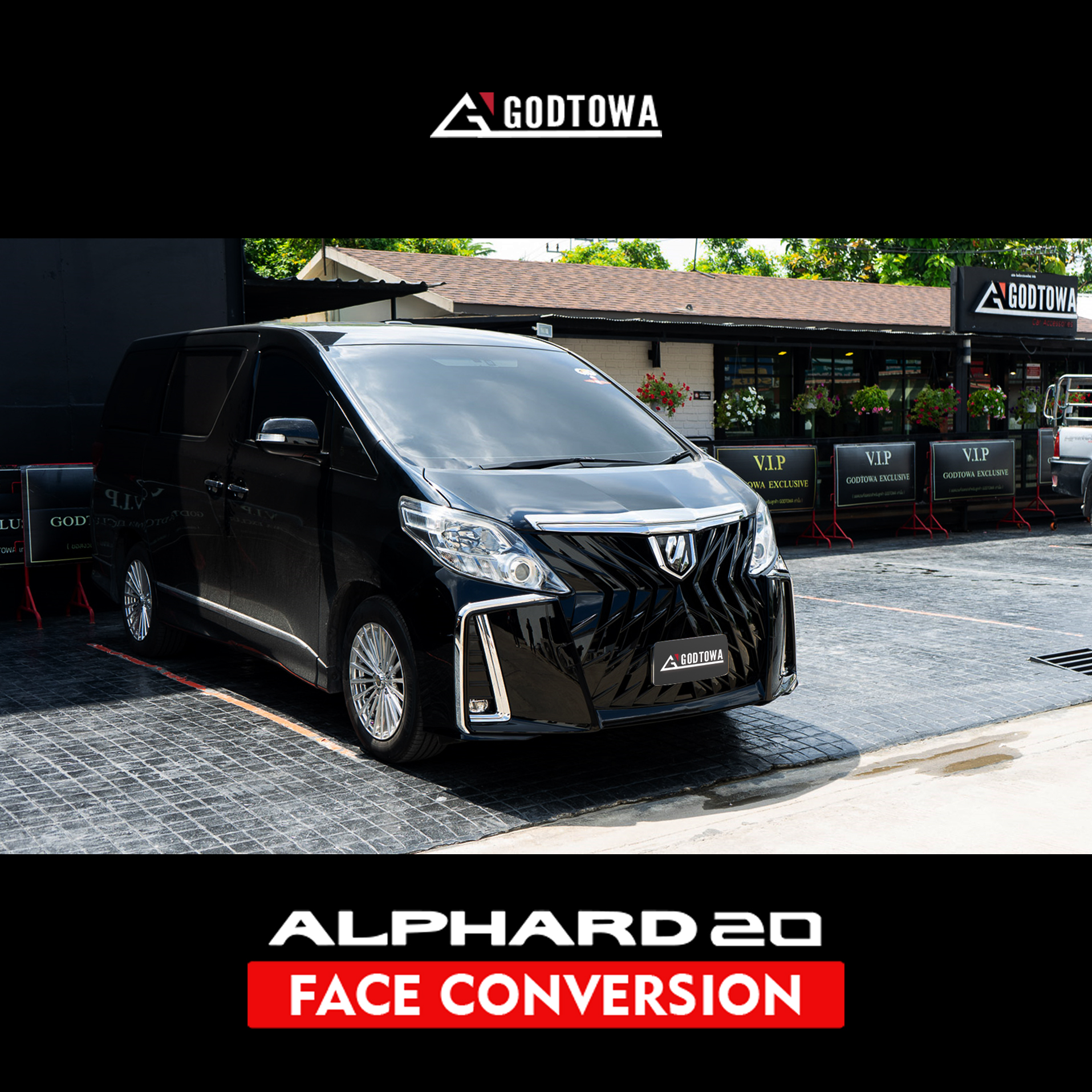 แปลงหน้า Alphard 20 เป็น alphard 30 กระจังแต่ง GODZILLA