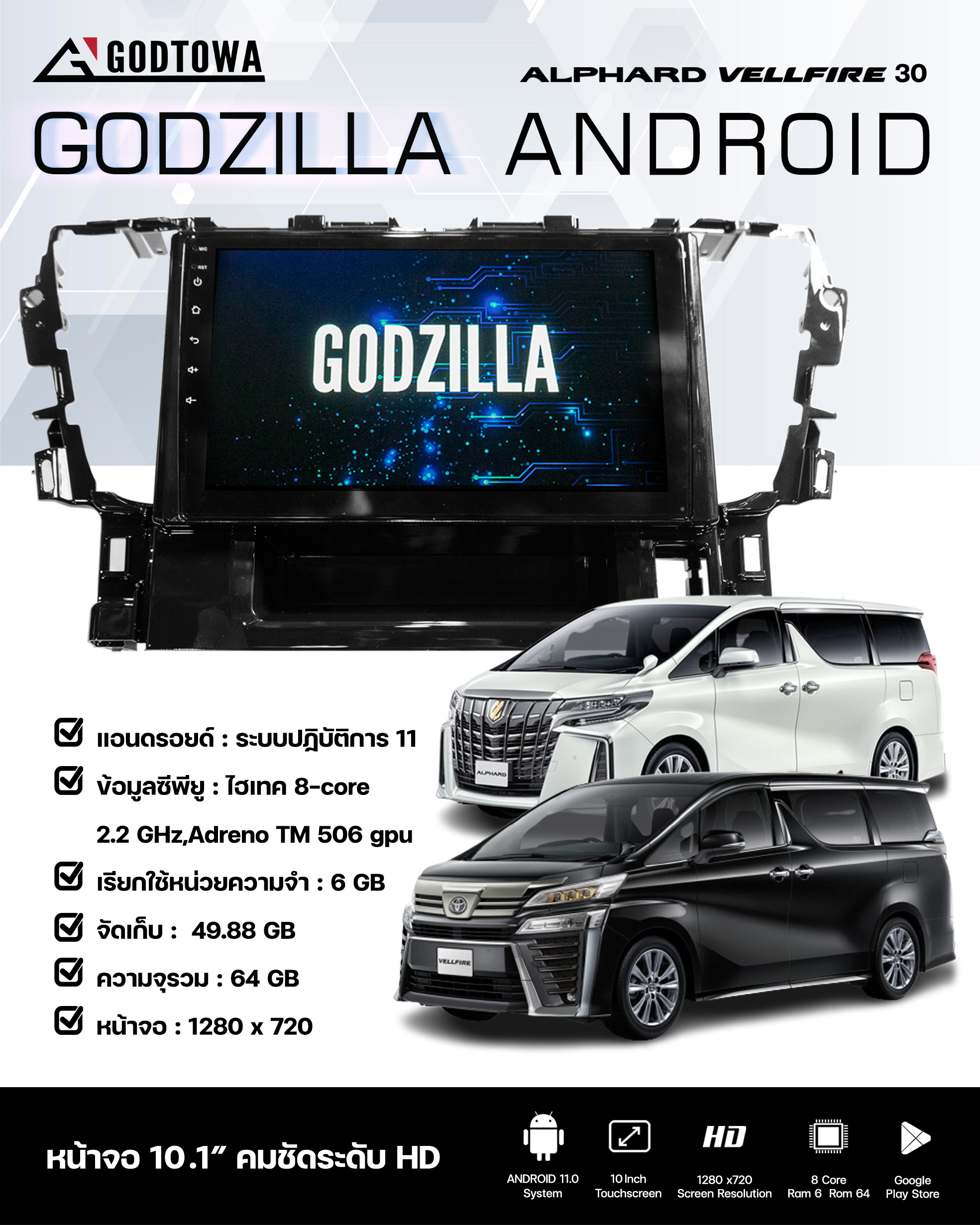 GODZILLA ANDROID ตรงรุ่น 30 ปี 2015 - 2022