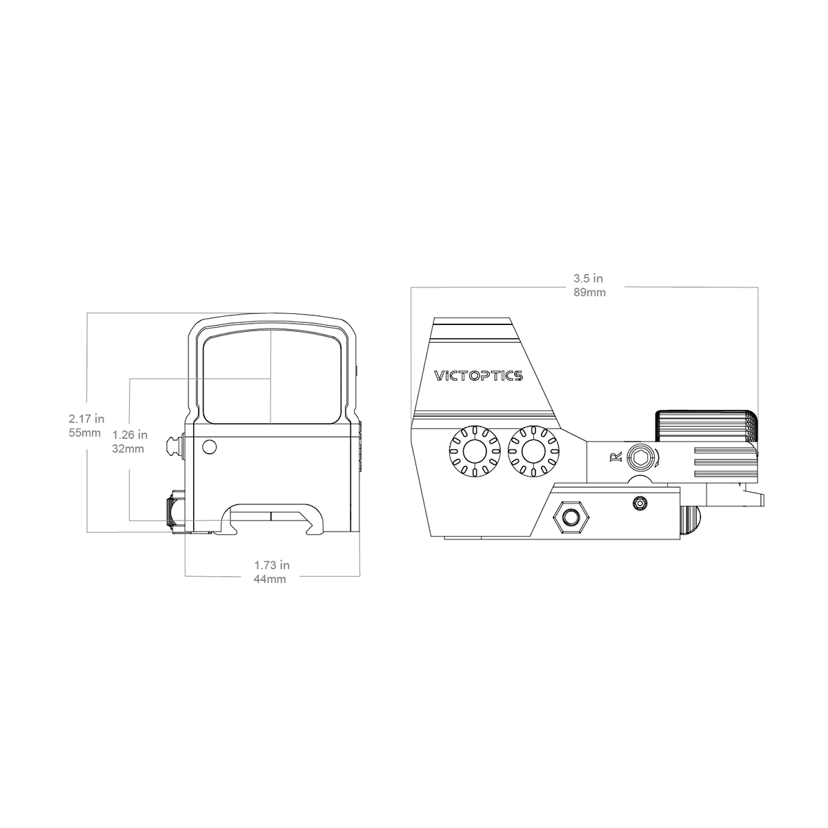 VictOptics SRD 1x23x33 Four-Reticle Red Dot Sight [RDSL36]