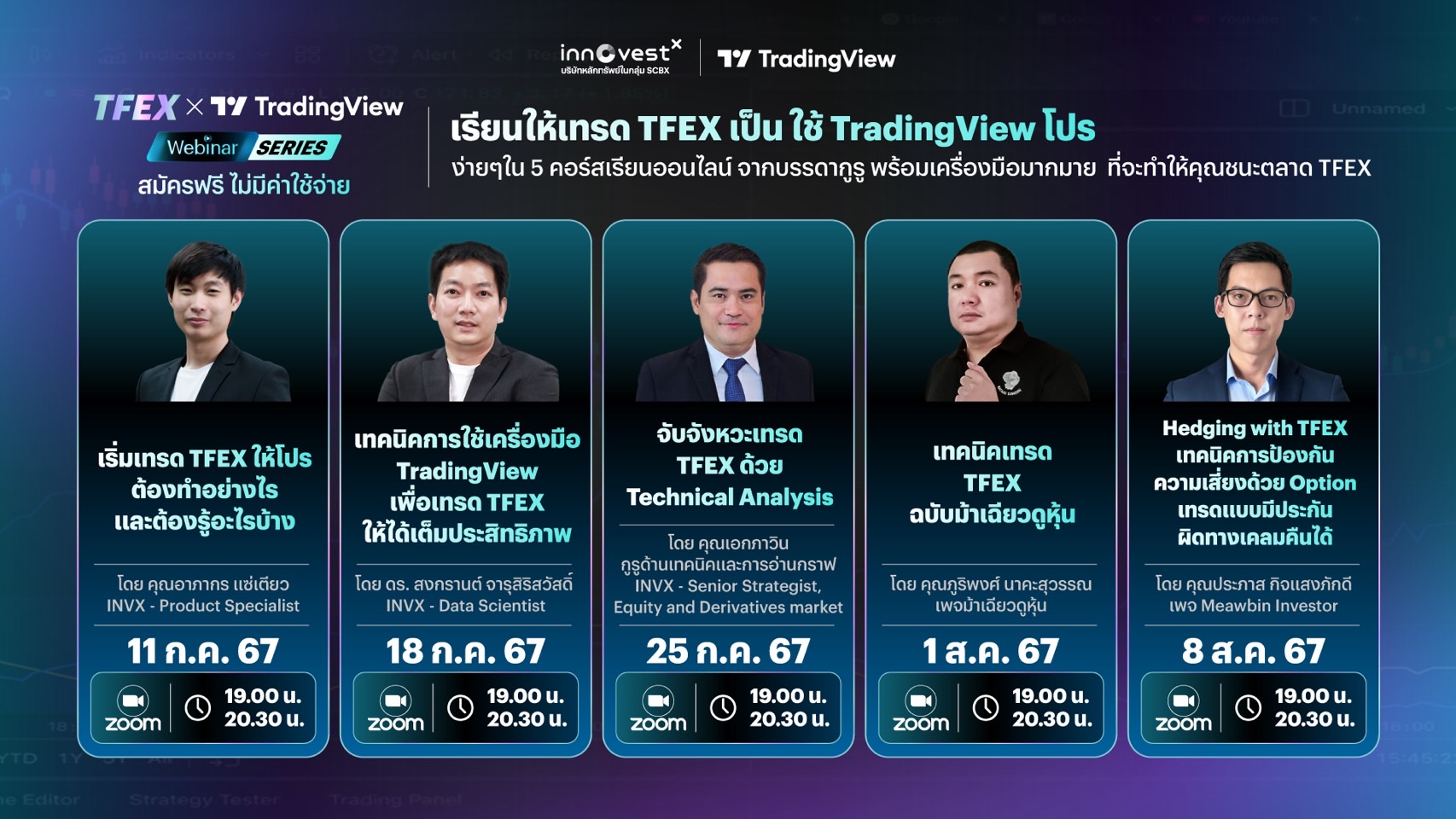 INVX เปิดตัว 5 คอร์สออนไลน์ เรียนให้เทรด TFEX เป็น ใช้ TradingView โปร ฟรี