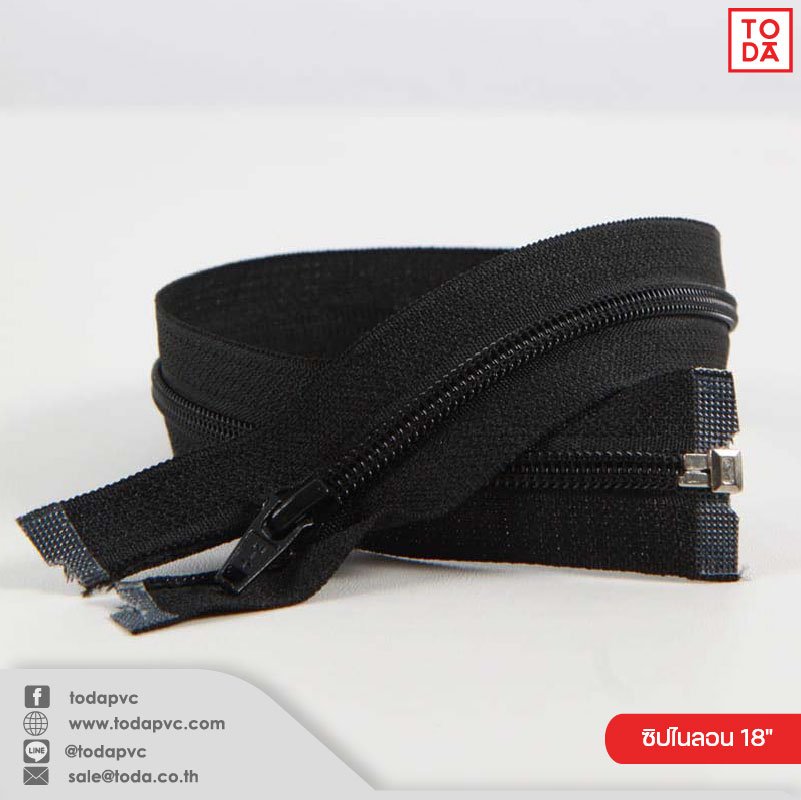 18" Nylon Zipper - todapvc