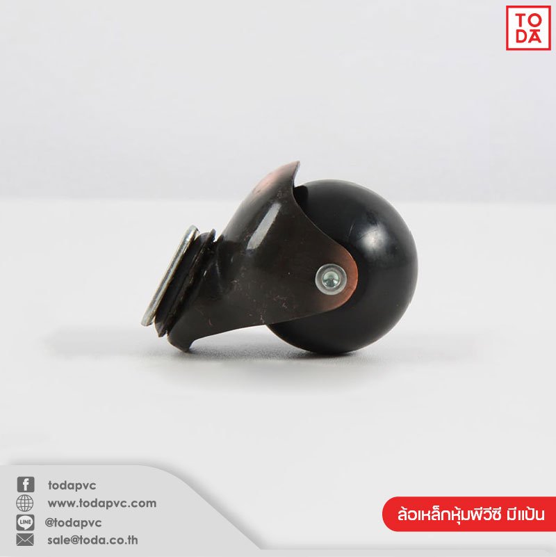 ล้อเหล็กหุ้มพีวีซี มีแป้น - todapvc