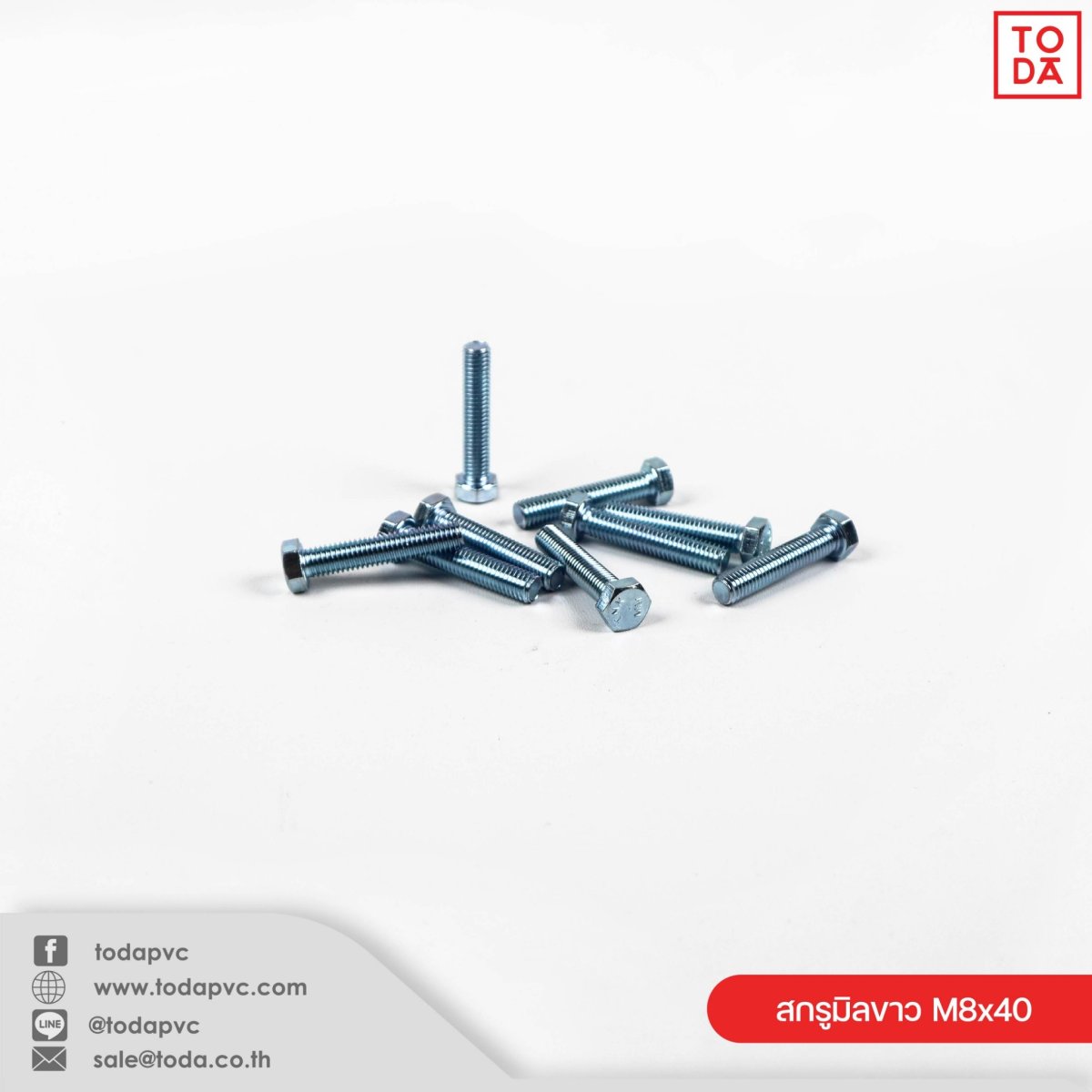 White Mill Screws M8x40,M8x45 - todapvc