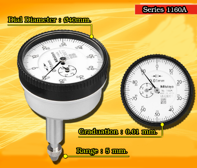 Dial Indicators Back Plunger Type Range 0-5mm. Graduation 0.01mm ...