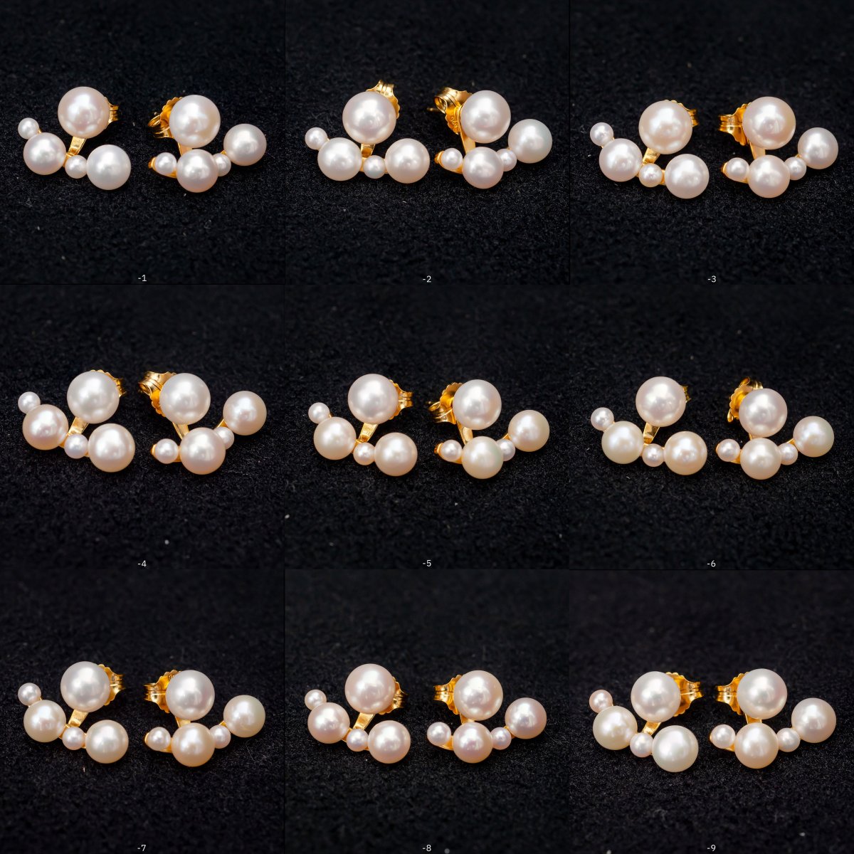 Approx. 4.0 - 10.0 mm, Freshwater Pearl, Alternating Sizes Pearl Row ...