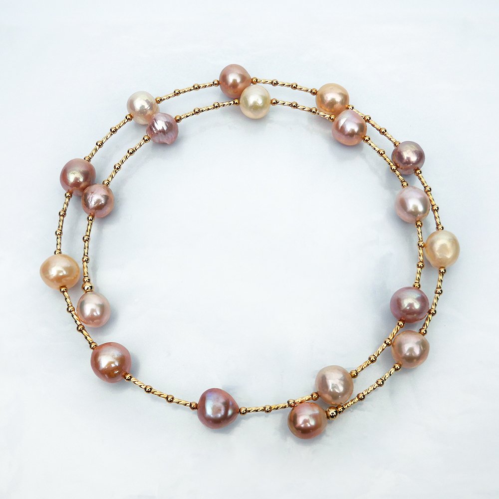 Approx. 9.0 - 13.0 mm, Edison Ripple Pearl, Station Pearl Spring Choker ...