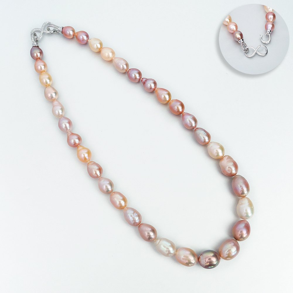 8.48 - 12.02 mm, Edison Ripple Pearl, Graduated Pearl Necklace ...