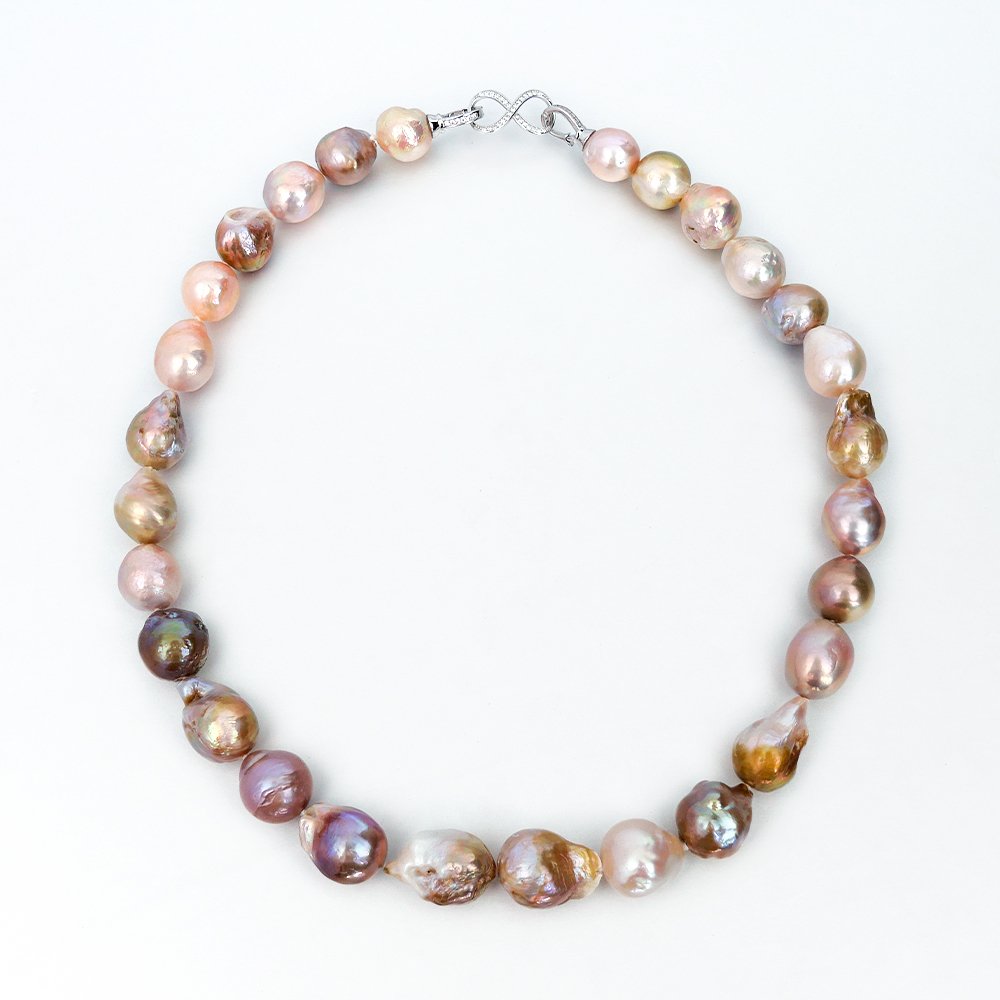 12.15 - 15.40 mm, Edison Ripple Pearl, Graduated Pearl Necklace