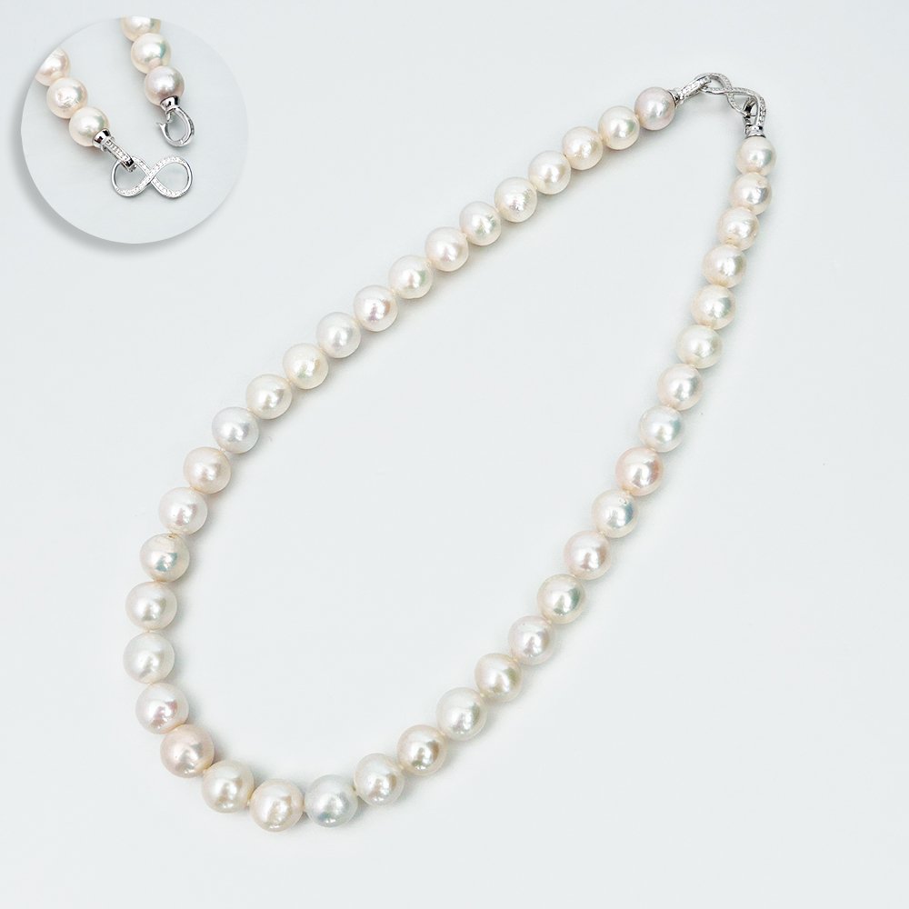 9.96 - 11.39 mm, Edison Ripple Pearl, Graduated Pearl Necklace ...