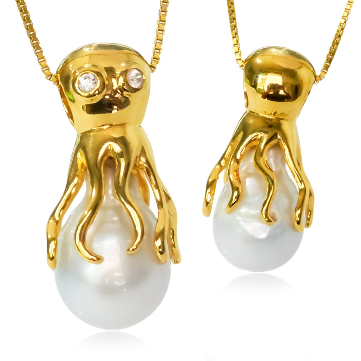 15.0 mm , South Sea Pearl , Octopus Pendant - pakasiapearl