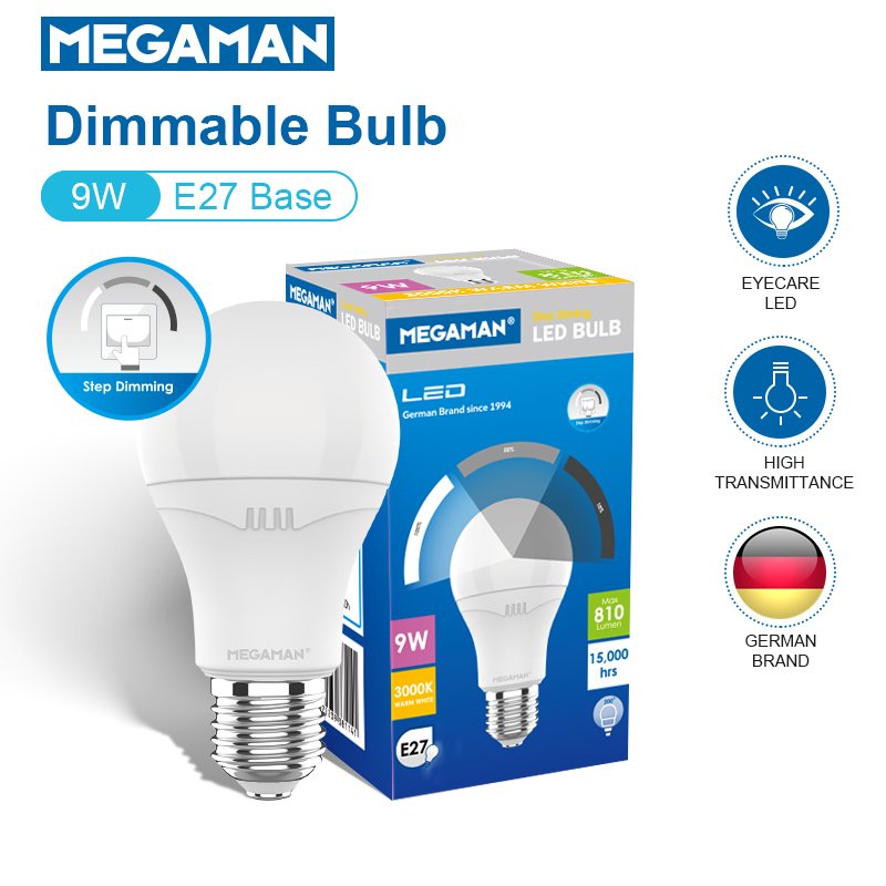 หลอด LED BULB 9W E27 ( Dim step สามารถปรับระดับความสว่างได้ถึง 3 ระดับ)