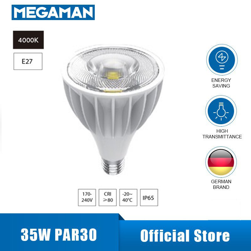 หลอดไฟ LED PAR30 35W ขั้วหลอดแบบเกลียว E27 แสง Cool white IP65(กันน้ำ ...