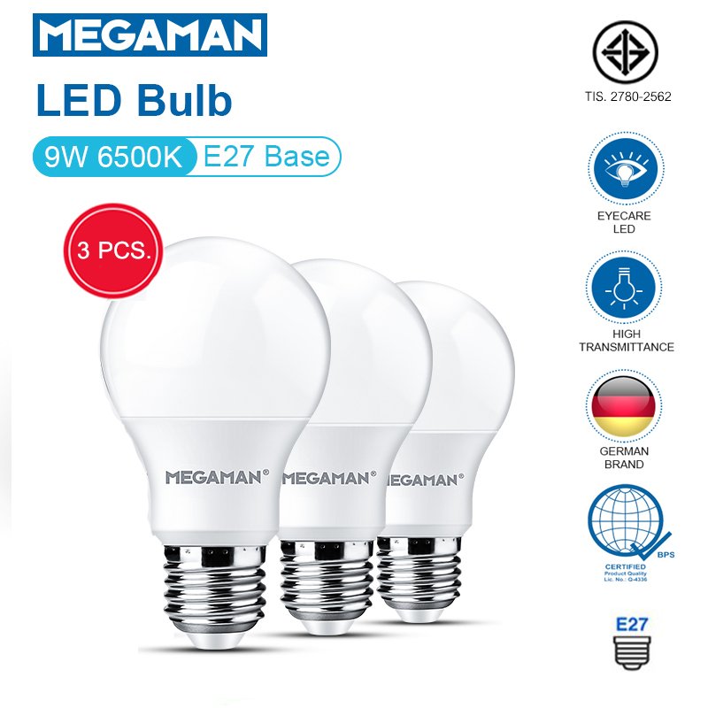 หลอด LED BULB 9W E27 Daylight (Pack ประหยัดสุดคุ้ม 3 หลอด )