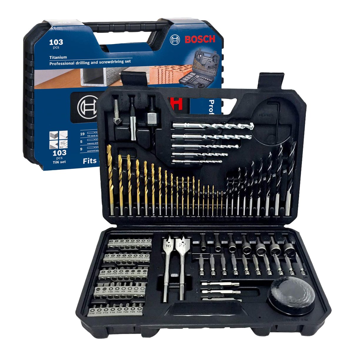 Bosch รุ่น 2608594070 ชุดดอกสว่านและดอกไขควง ไทเทเนี่ยม จำนวน 103 ชิ้น ...