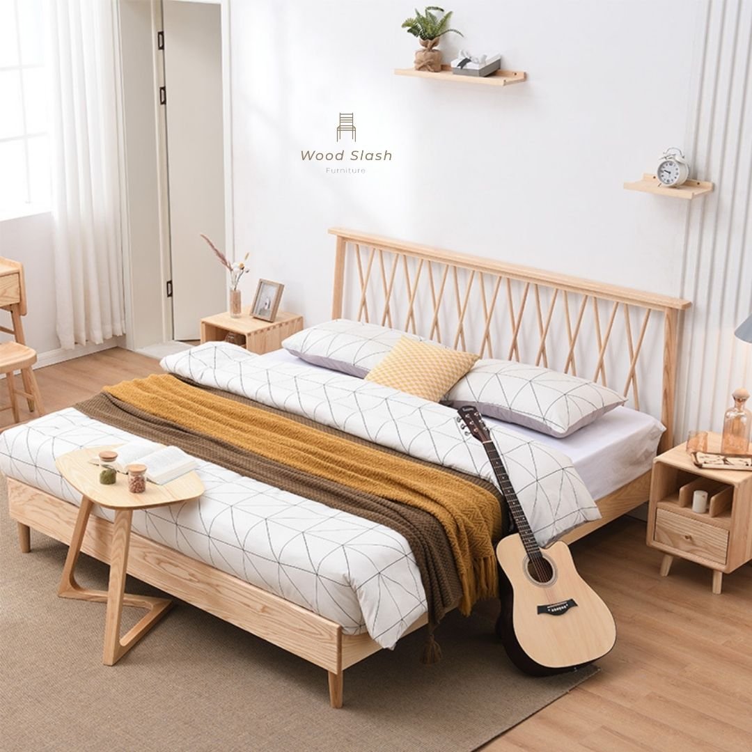 Wood Slash เตียงไม้แอชรุ่น Shiori (しおり) ไม้แอช - woodslash