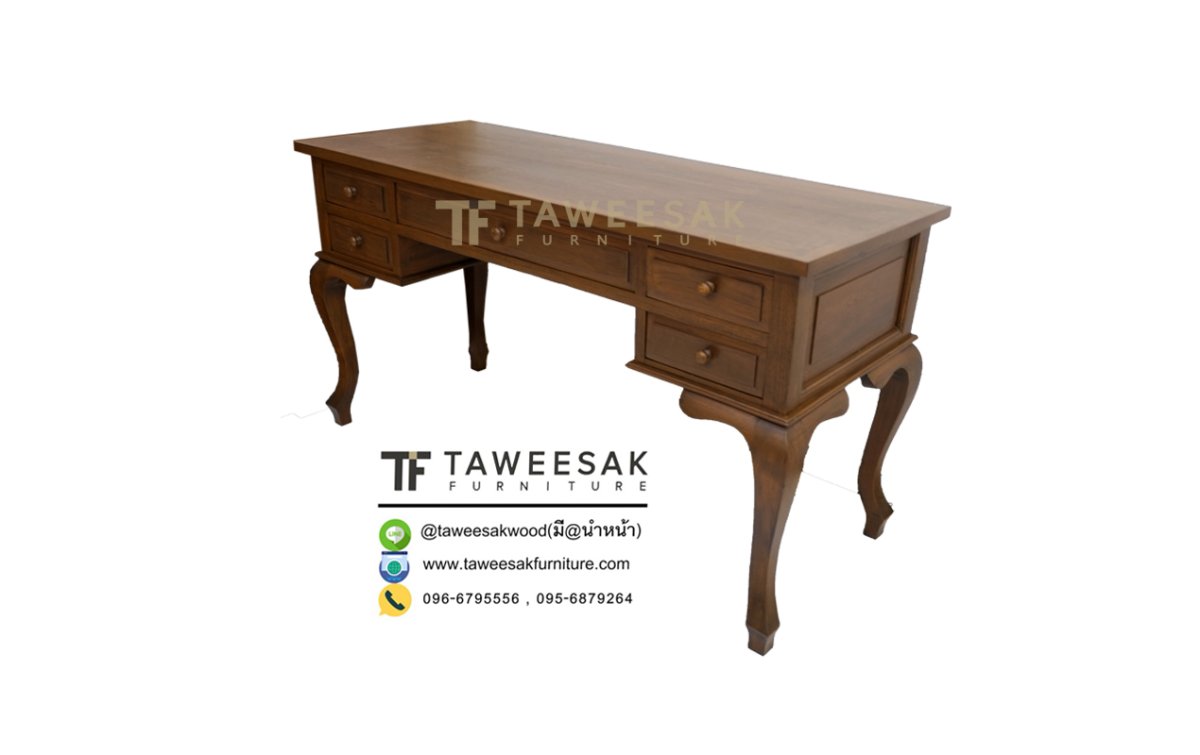 โต๊ะทำงานไม้สัก AT015 - taweesakfurniture