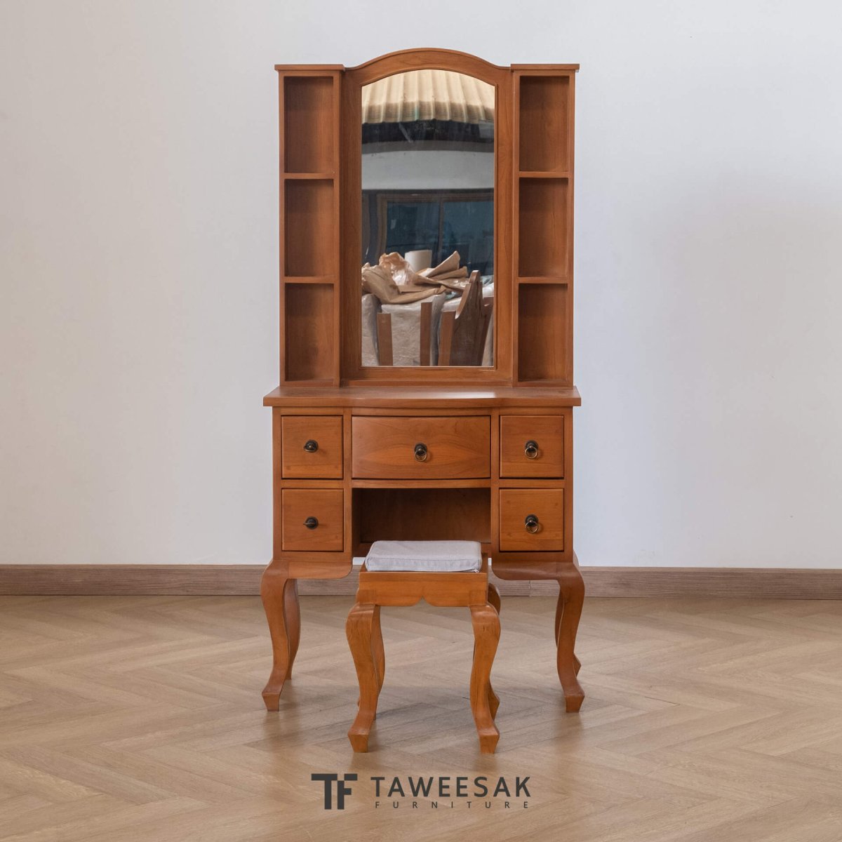 โต๊ะเครื่องแป้งไม้สัก DT025 - taweesakfurniture