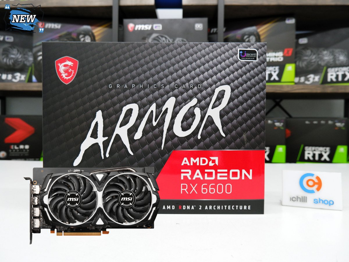 การ์ดจอ (VGA) MSI RX 6600 8GB 2F ARMOR (ของใหม่) P11104 - ichillshop