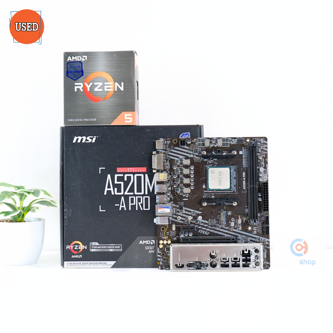 ชุดซีพียูพร้อมเมนบอร์ด CPU: AMD RYZEN 5 5500 + MB: MSI A520M-A PRO P16625