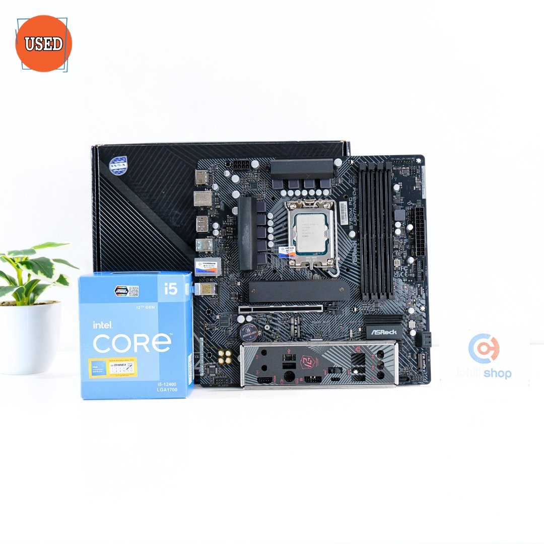 ชุดซีพียูพร้อมเมนบอร์ด CPU : INTEL CORE I5-12400 + MB : ASROCK B760M PG ...