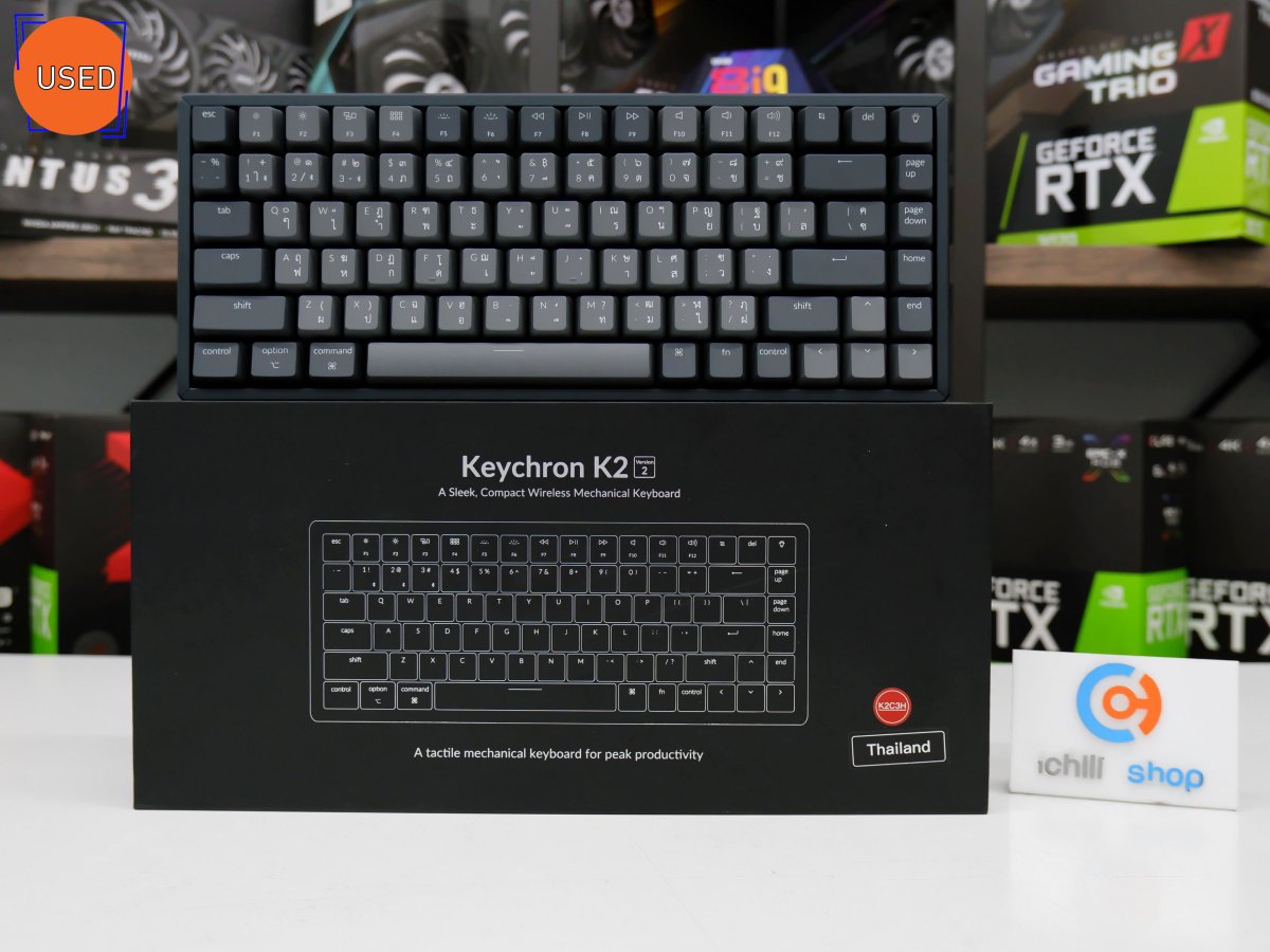 KEYBOARD (คีย์บอร์ด) KEYCHRON K2 V2 (BROWN SWITCH) (คีย์ TH/EN) P12319