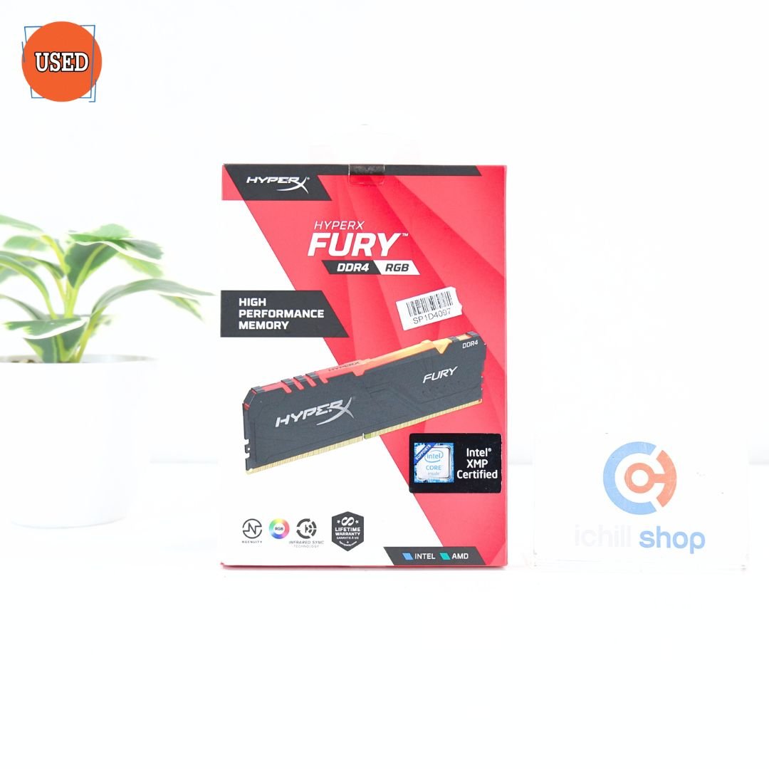 RAM (แรม) KINGSTON HYPERX FURY RGB DDR4 16GB (8X2) 3200MHz (BLACK) P15983