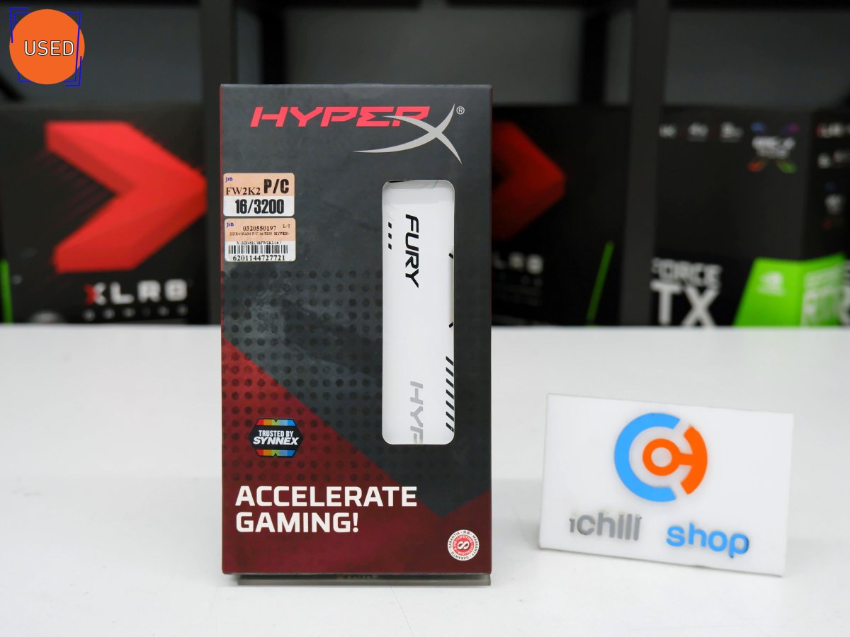 RAM (แรม) KINGSTON HYPER X FURY DDR4 16GB (8X2) 3200MHZ P12502 - ichillshop