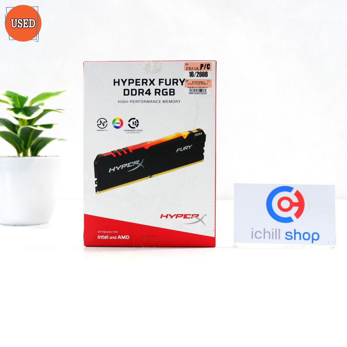 RAM (แรม) KINGSTON HYPER X FURY RGB DDR4 16GB (8X2) 2666MHZ P13299 ...