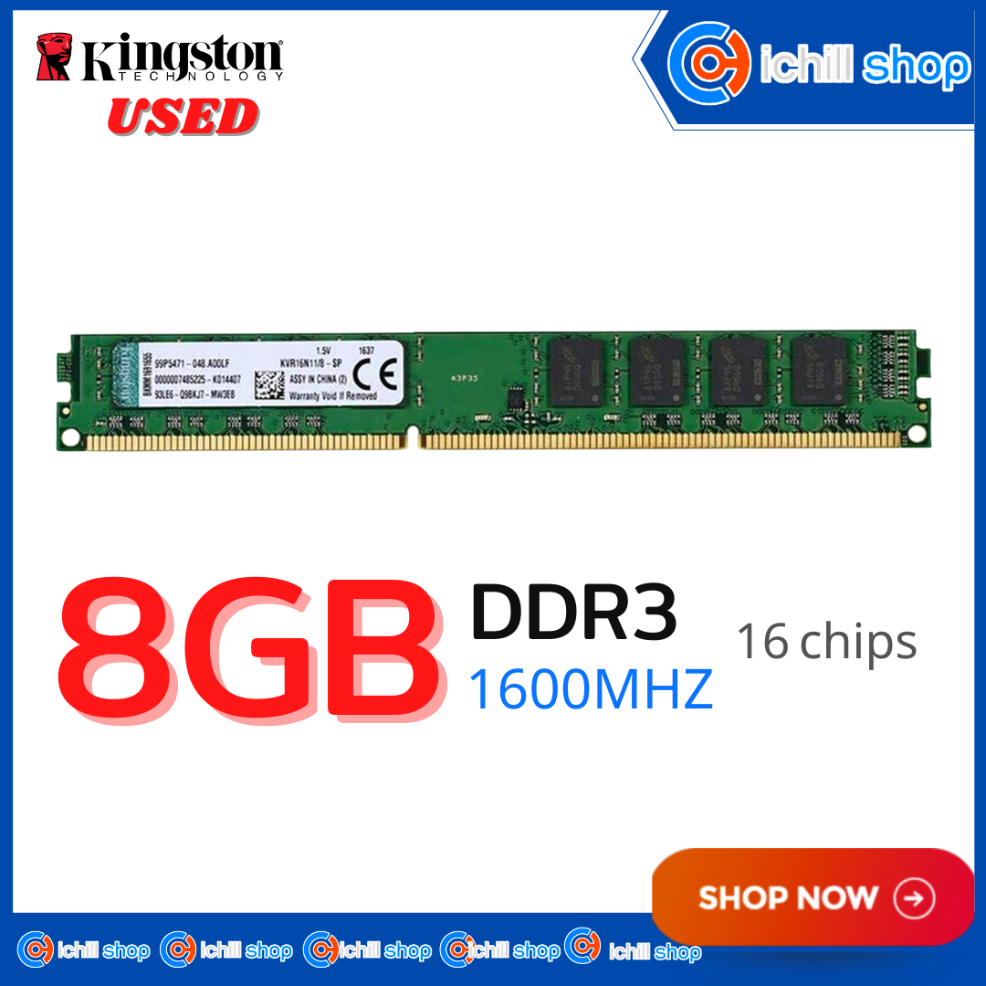 RAM (แรม) Kingston KVR DDR3 8GB 1600MHz 16 Chip No Box P09983 - ichillshop