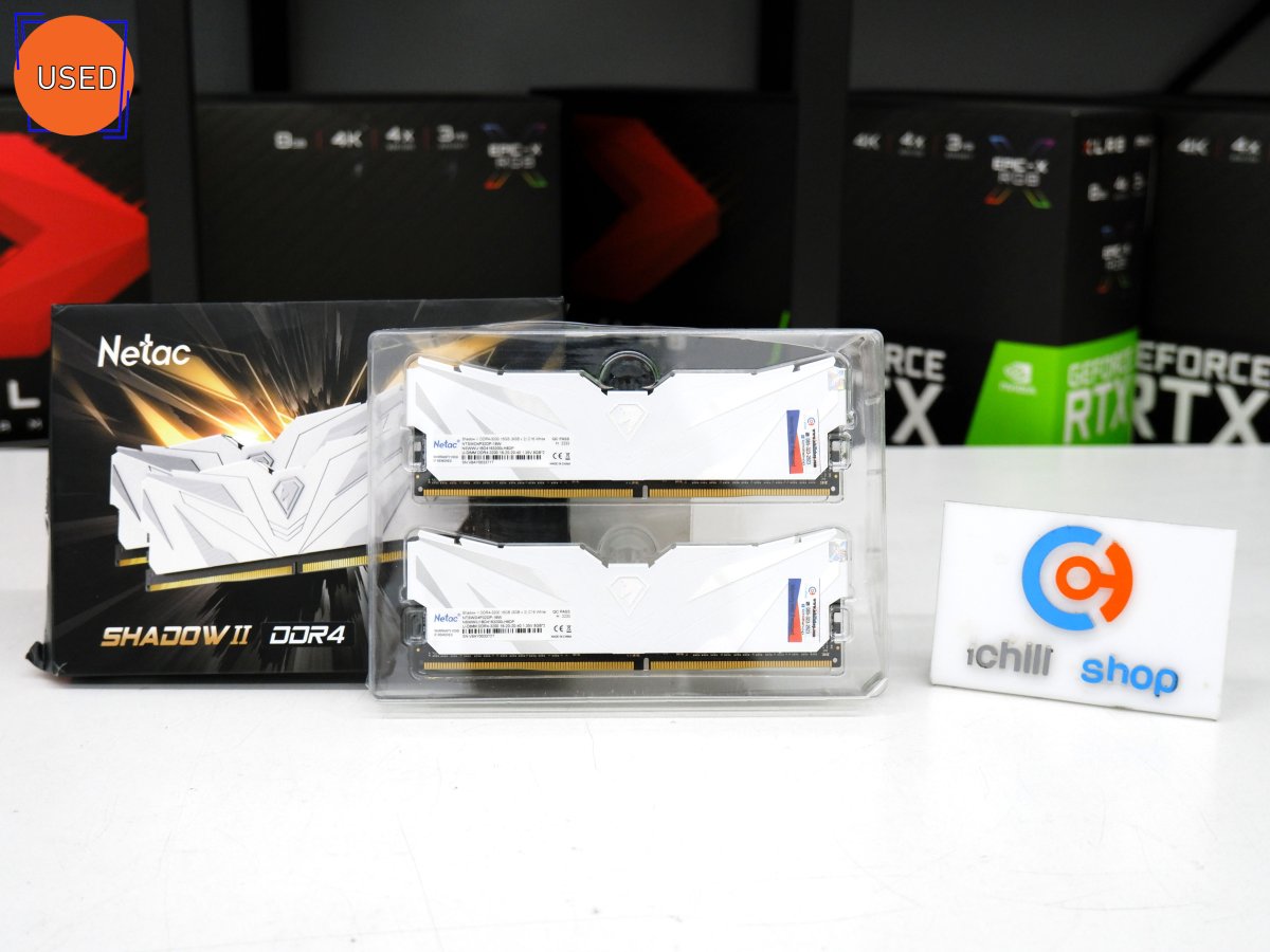 RAM (แรม) NETAC SHADOW II DDR4 16GB (8X2) 3200MHZ WHITE P12610