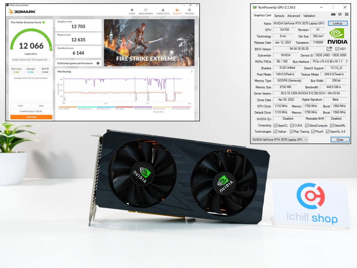 การ์ดจอ (VGA) NVIDIA RTX3070 8GB 2F DDR6 OEM P12951