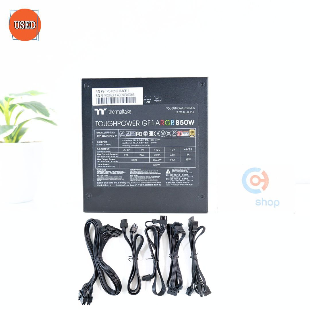 POWER SUPPLY (พาวเวอร์ซัพพลาย) THERMALTAKE TOUGHPOWER GF1 ARGB 850W (80 PLUS GOLD) P16140 ...
