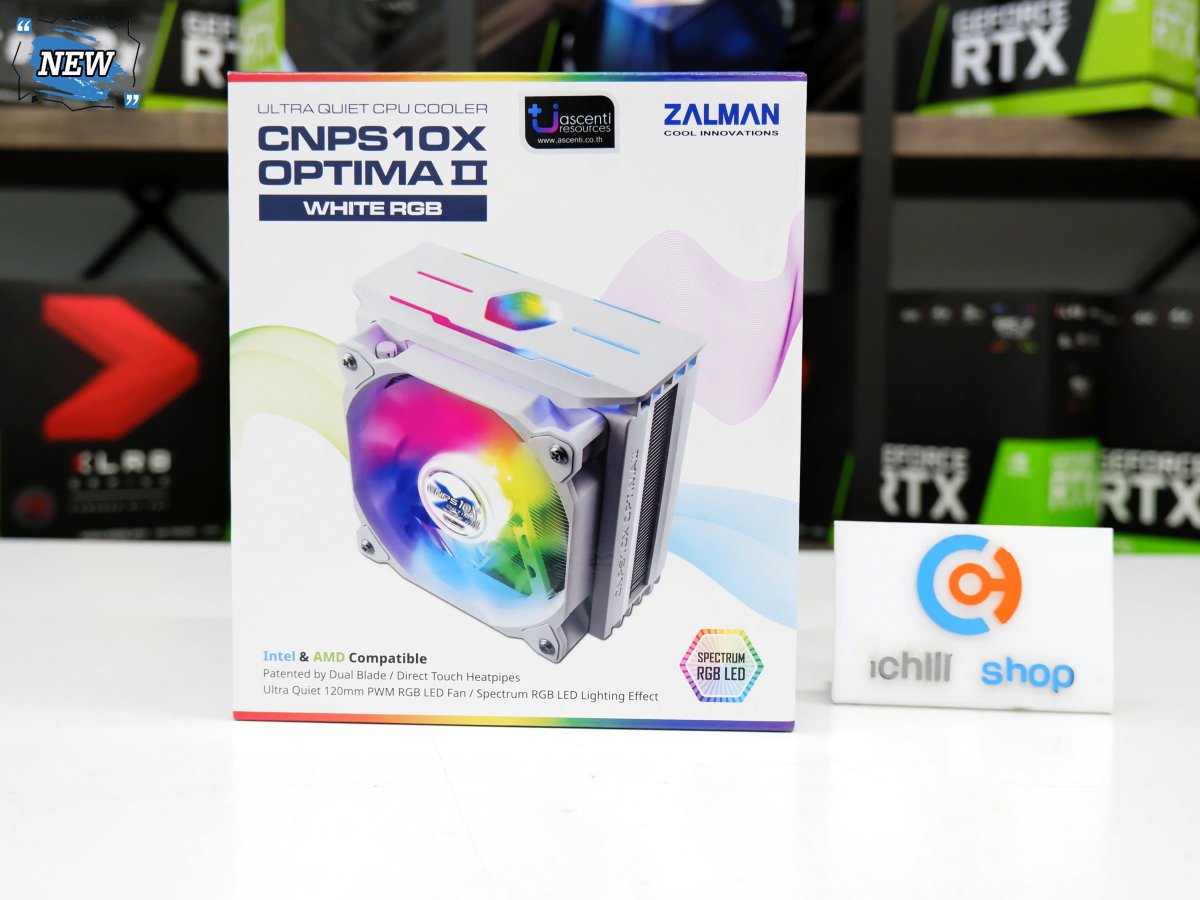 CPU AIR COOLER (ซิงค์พัดลมซีพียู) ZALMAN CNPS10X OPTIMA II RGB (WHITE ...