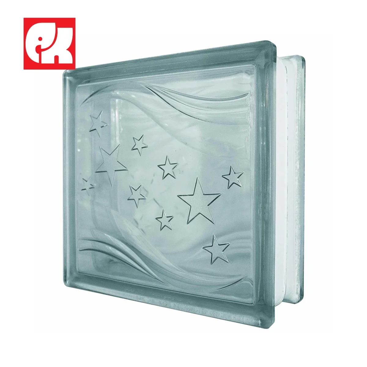 บล็อกแก้ว ช้าวแก้ว N-044 แก้วประกายดาว 3" (19 X19 X 8 ซม.)