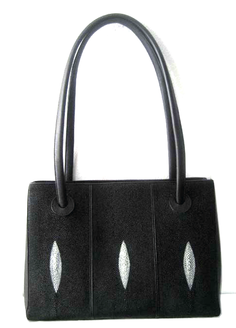 Genuine Stingray Leather Handbag in Black Stingray Skin #STW1007H ...