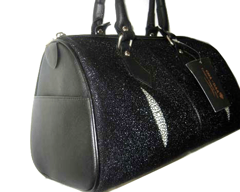 Genuine Stingray Leather Handbag in Black Stingray Skin #STW1002H ...