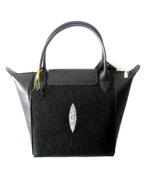 Genuine Stingray Leather Handbag in Black Stingray Skin #STW1006H ...
